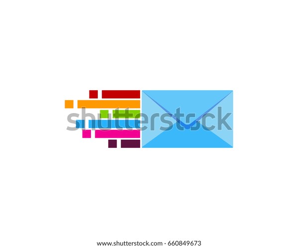 Pixel Mail Icon Logo Design Element Stock Vector (Royalty Free) 660849673