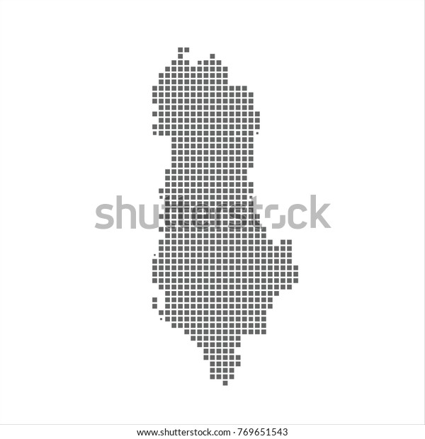 Pixel Map Albania Vector Dotted Map Stock Vector (Royalty Free ...