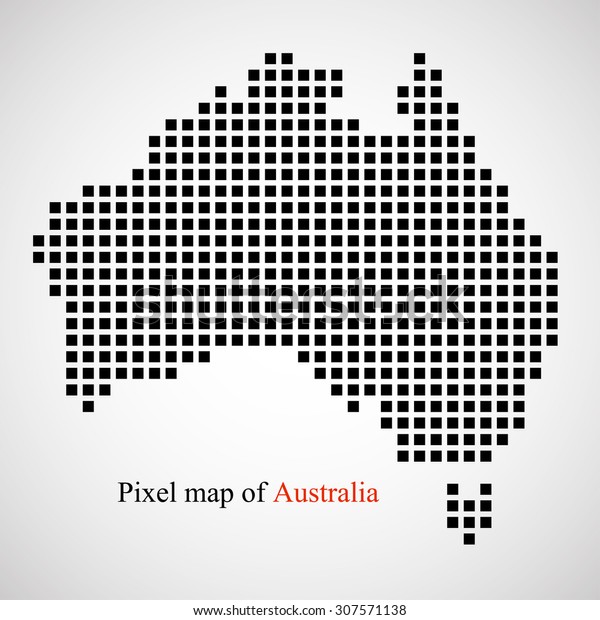 Pixel Map Australia Colorful Background Vector Stock Vector (Royalty ...
