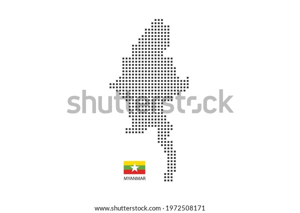 Pixel Map Myanmar Vector Square Pixel Stock Vector (Royalty Free ...