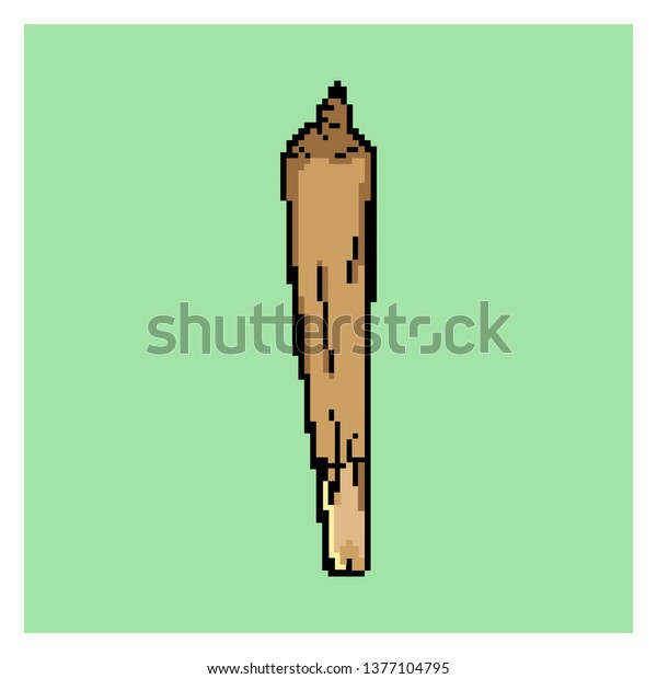 Pixel Marijuana Joint Spliff Medical Marijuana: vector de stock (libre ...
