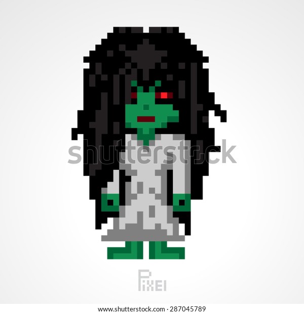 Pixel Monster Character Zombie Demon Ghost Stock Vector (Royalty Free ...