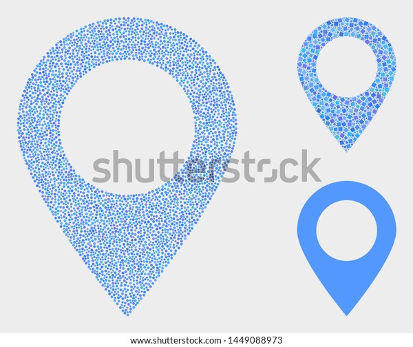 Pixel Mosaic Map Marker Icons Vector Stock Vector (Royalty Free ...