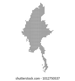 Pixel Map Myanmar Vector Dotted Map Stock Vector (Royalty Free) 776162704