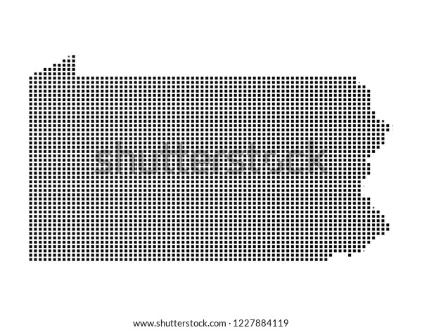 Pixel Mosaic Map Pennsylvania On White Stock Vector (Royalty Free ...