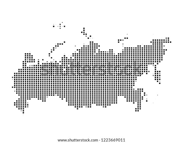 Pixel Mosaic Map Russia On White Stock Vector (Royalty Free) 1223669011 ...