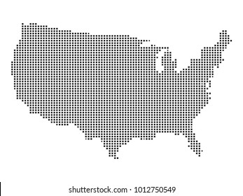 Pixel Mosaic Map United States America Stock Vector (Royalty Free ...