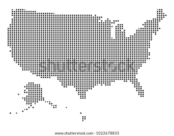 Pixel Mosaic Map United States America Stock Vector (Royalty Free ...