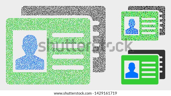 Pixel Mosaic User Id Cards Icons: vector de stock (libre de regalías ...