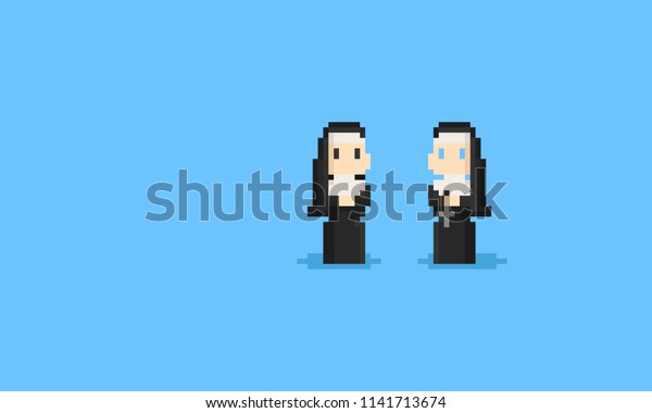 Pixel Nun8bit Character Stock Vector (Royalty Free) 1141713674 ...