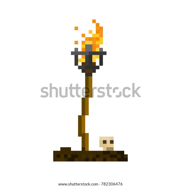 Pixel Old Torch Games Web Sites Stock Vector (Royalty Free) 782306476
