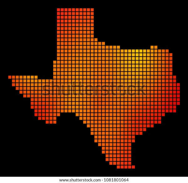 Pixel Orange Texas Map Vector Territorial Stock Vector (Royalty Free ...