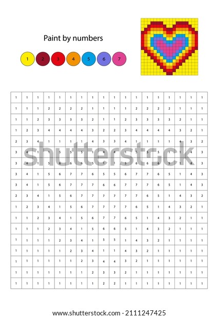 Pixel Paint By Number Coloring Page: เวกเตอร์สต็อก (ปลอดค่าลิขสิทธิ์ ...