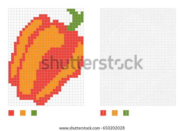 Pixel Paprika Coloring Page Numbered Squares: Vector có sẵn (miễn phí ...
