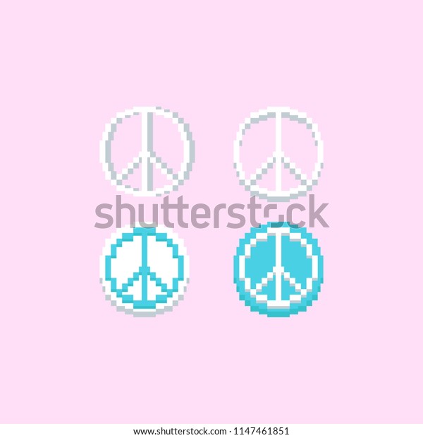 Pixel Peace Symbol 8bit Peace Day: vector de stock (libre de regalías ...
