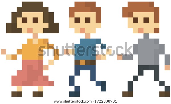 Pixel People Old Game Layout Vector Stock Vector (Royalty Free ...