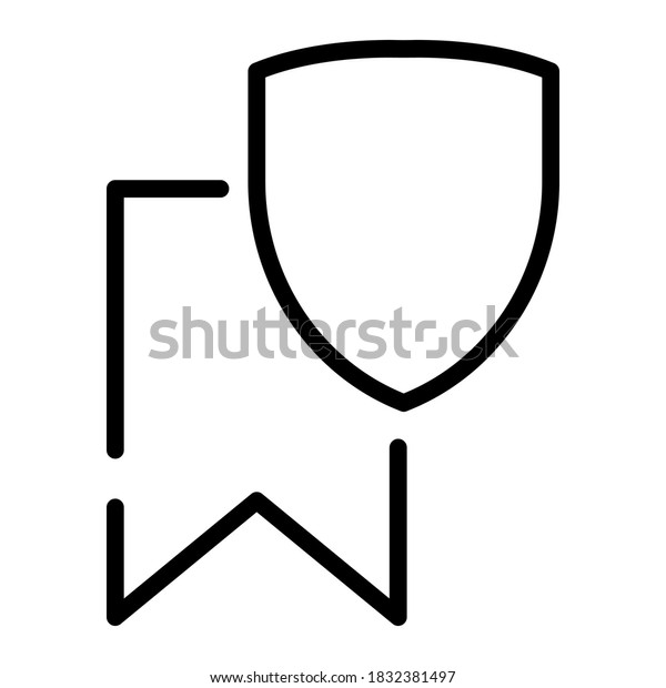 Pixel Perfect Bookmark Favorite Shield Sign Stock Vector (Royalty Free ...