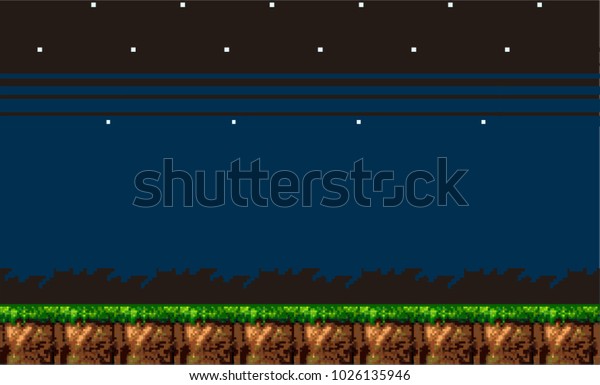 Pixel Platformer Background Mobile Game Assets Stock Vector (Royalty ...