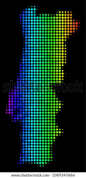 Pixel Portugal Map Halftone Geographic Plan Stock Vector (Royalty Free ...