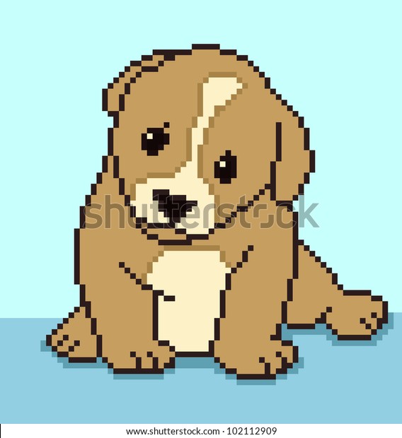 Pixel Puppy Vector Illustration Stock Vector (Royalty Free) 102112909 ...