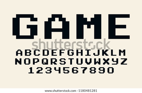 Pixel Retro Font Video Computer Game: เวกเตอร์สต็อก (ปลอดค่าลิขสิทธิ์ ... Pixel Retro Font Video Computer Game: เวกเตอร์สต็อก (ปลอดค่าลิขสิทธิ์ ...