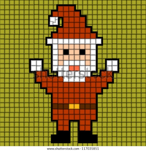 Pixel Santa Vector Illustration 10 Eps Stock Vector (Royalty Free ...