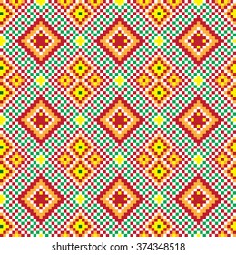 Pixel Seamless Pattern Aztecs Stock Vector (Royalty Free) 374348518 ...