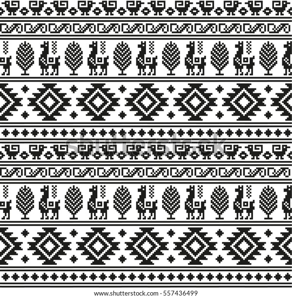 Pixel Seamless Pattern Aztecs Stock Vector (Royalty Free) 557436499