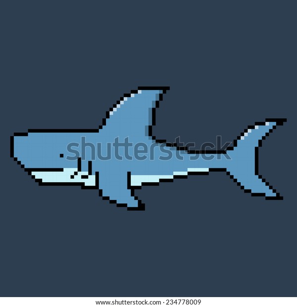 Pixel Shark Stock Vector (Royalty Free) 234778009