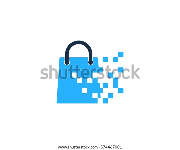 Pixel Shop Shopping Logo Design Element Stock Vector (Royalty Free ...