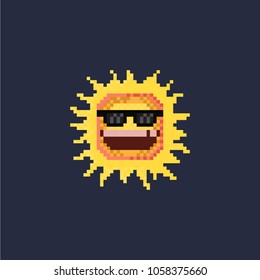 Pixel Smiling Sun8 Bit Art Vector Stok Vektör (Telifsiz) 1058375660 ...