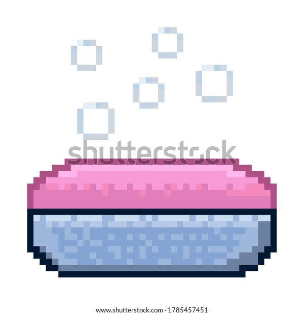 Pixel Soap Icon Blue Soap Dish Stock Vector (Royalty Free) 1785457451 ...