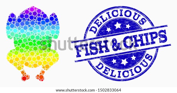 Pixel Spectral Fried Chicken Body Mosaic: vector de stock (libre de ...