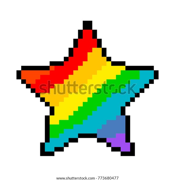 Pixel Star Icon Colors Rainbow Computer Stock Vector (Royalty Free ...