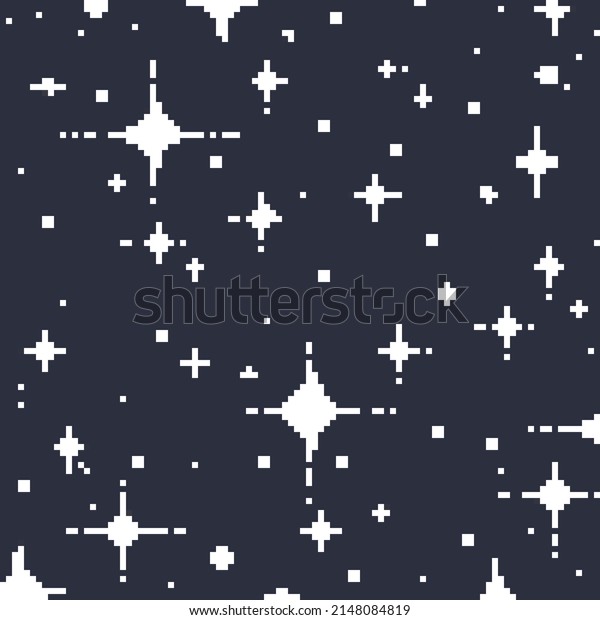 Pixel Stars Pixel Art Space Background: เวกเตอร์สต็อก (ปลอดค่าลิขสิทธิ์ ...