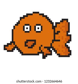 Pixel Style Gold Fish Stock Vector (Royalty Free) 1232664646 | Shutterstock