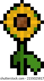 Pixel Sunflower Isolated 8 Bit Vector Stock Vector (Royalty Free ...