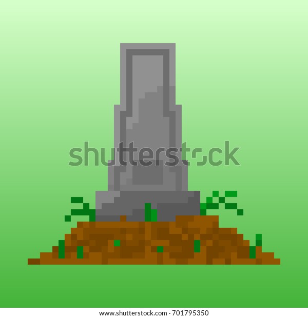 Pixel Tombstone Games Applications Scenery Halloween Stock Vector ...