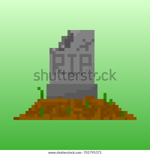 Pixel Tombstone Games Applications Scenery Halloween Stock Vector ...