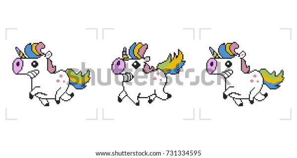 Pixel Unicorn 8 Bit Vector Animation Stock Vector (Royalty Free ...