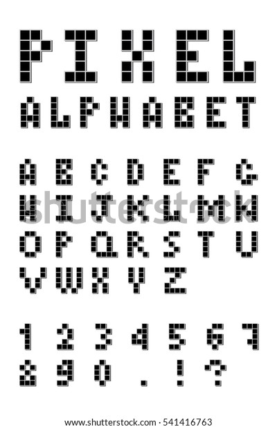 Pixel Uppercase Alphabet Figures Retro Pixel Stock Vector (Royalty Free ...