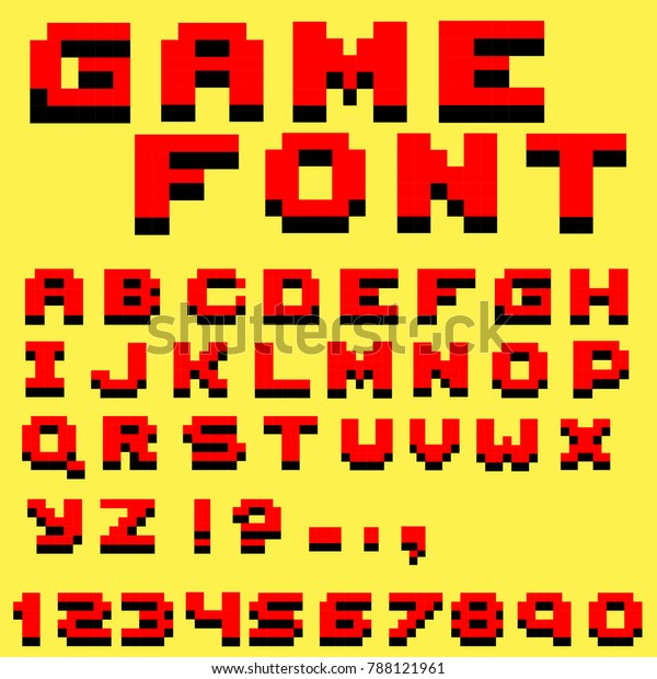 Pixel Video Game Font Letters Numbers Stock Vector (Royalty Free ...
