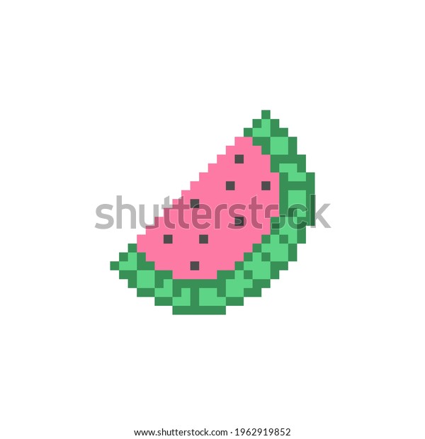 Pixel Watermelon Slice Illustration Icon Vector Stock Vector (Royalty ...