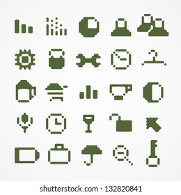 Pixel Web Icons Collection Set 1 Stock Vector (Royalty Free) 132820841 | Shutterstock