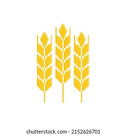 Pixel Wheat Icon Vector Pixel Art Stock Vector (Royalty Free ...