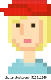 Pixel Woman Stock Vector (Royalty Free) 522511255