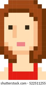 Pixel Woman Stock Vector (Royalty Free) 522511255