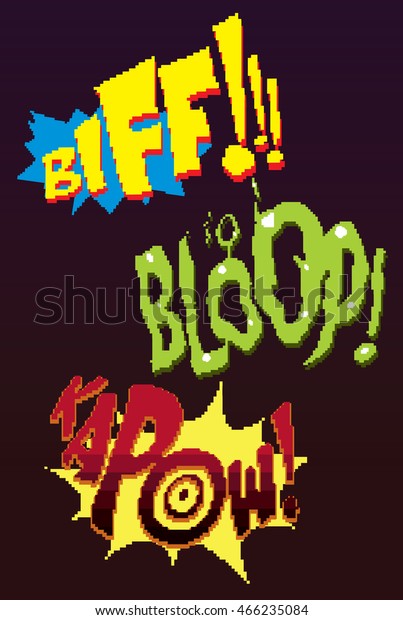 Pixel Words Retro Game 8 Bit Stock Vector (Royalty Free) 466235084