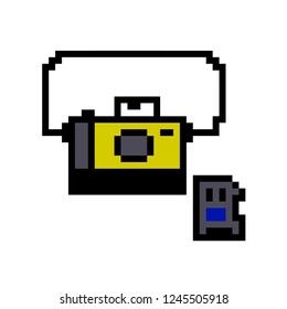 Vector Pixel Art Movie Camera Isolated: vector de stock (libre de ...