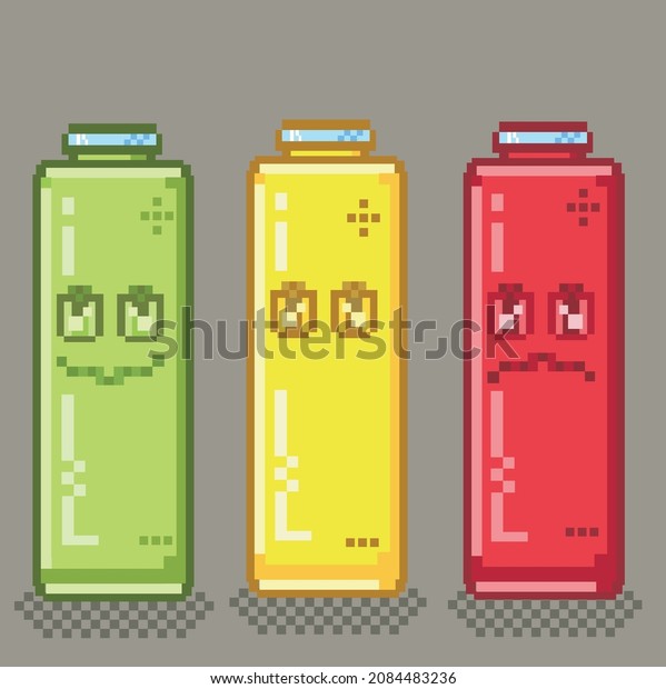 Pixelart Color Battery Drawing Editable Vector Stock Vector (Royalty ...